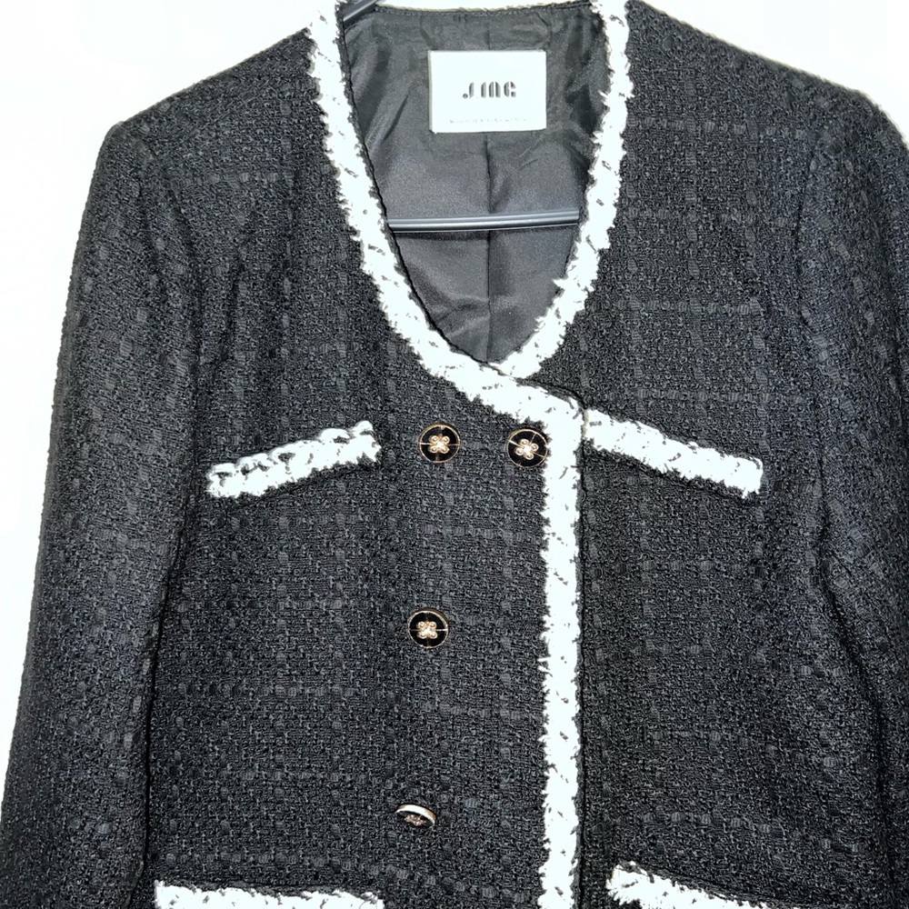 Blazer Chanel Style Black And Beige - Gem